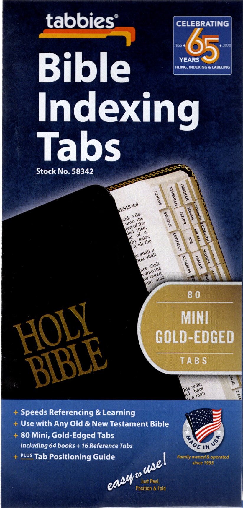 tabbies® 80 Bible Indexing Tabs, Mini (#58342 Gold)(#58343 Silver ...